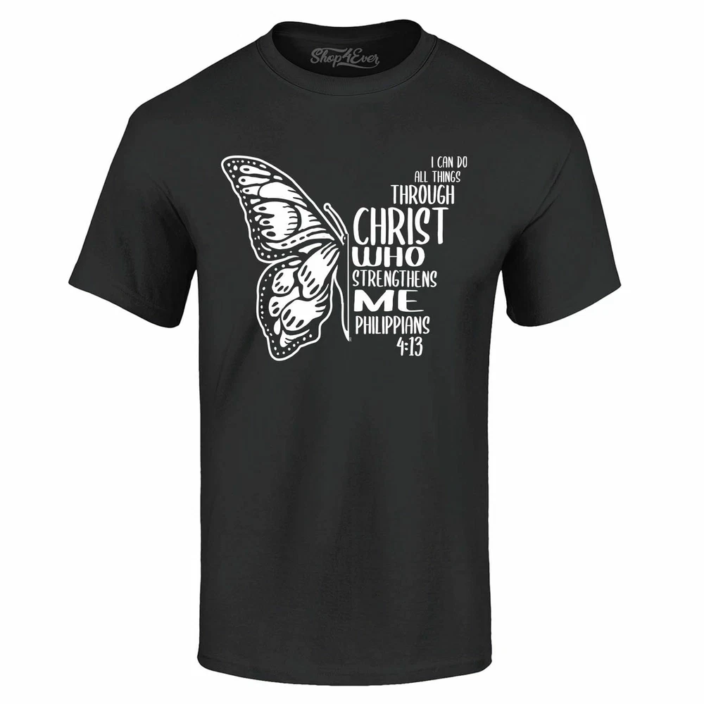 Hot Trending T-Shirt With I Can Do All Things Through Christ Butterfly ...