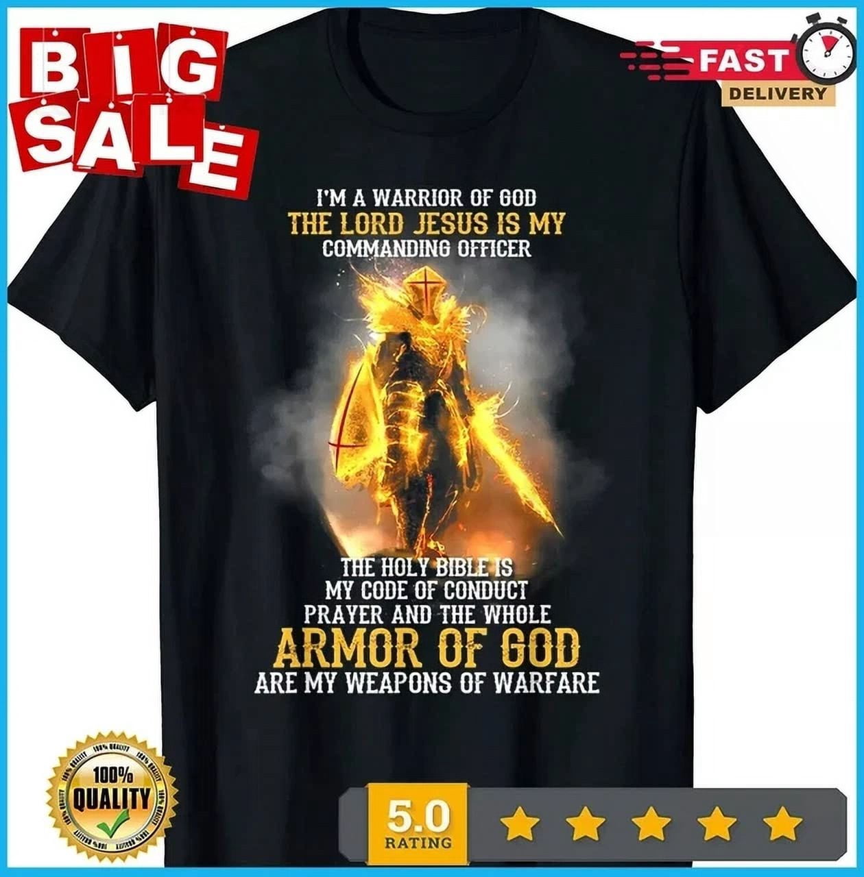 Hot Trending T-Shirt With I'M A Warrior Of God The Lord Jesus Is My ...