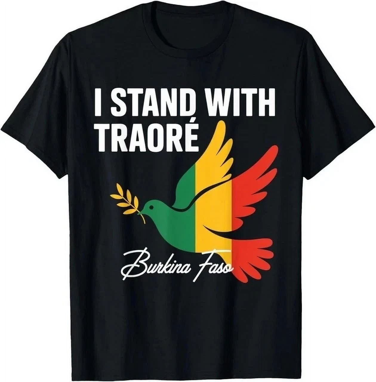 Hot Trending T-Shirt With I Stand With Burkina Faso-Ibrahim Traor? Retro Bird Pan-Rican Fan ...