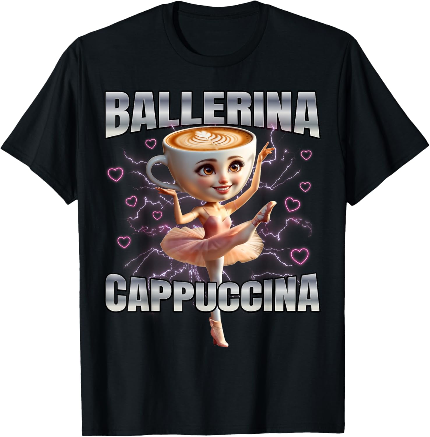 Hot Trending T-Shirt With Italian Brainrot Ballerina Cappuccina ...