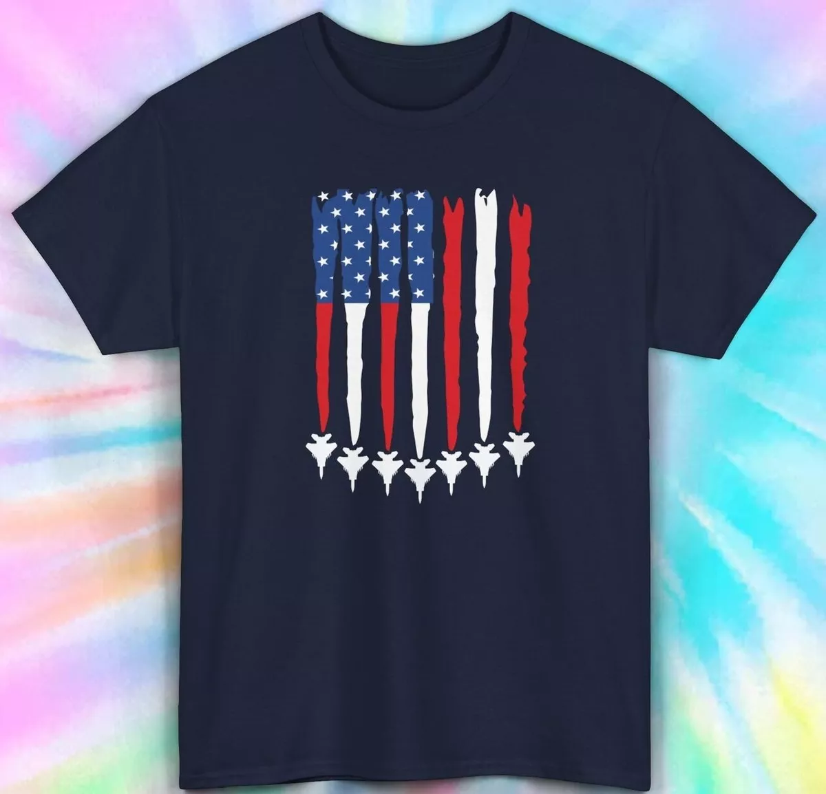 Hot Trending T-Shirt With Jet Planes Stripes American Flag Shirt | Usa ...