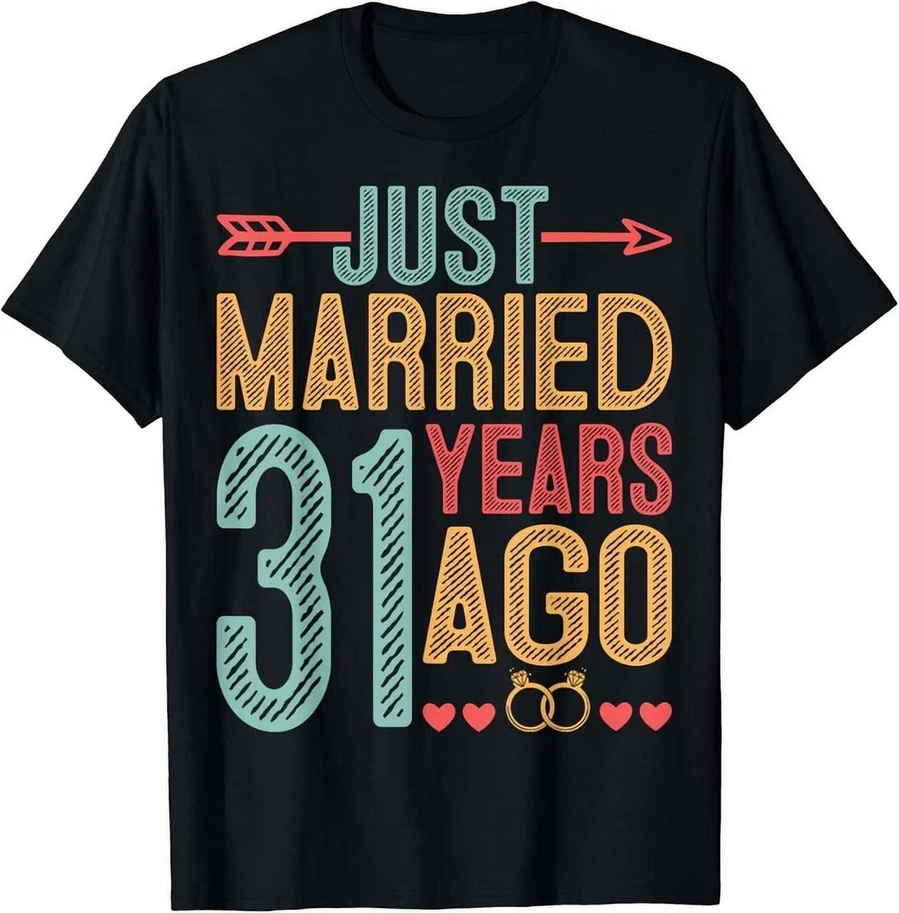 Hot Trending T-Shirt With Just Married 31 Years Ago - Couple 31Th ...