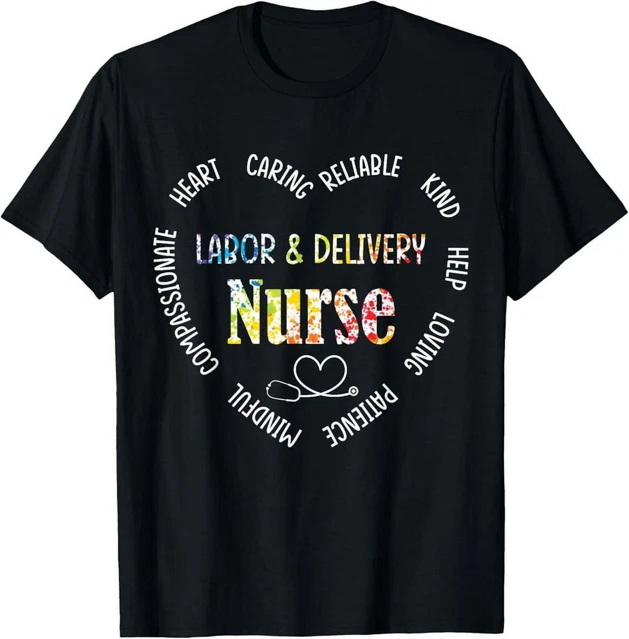 Hot Trending T-Shirt With Labor & Delivery Nurse Heart T-Shirt Design ...