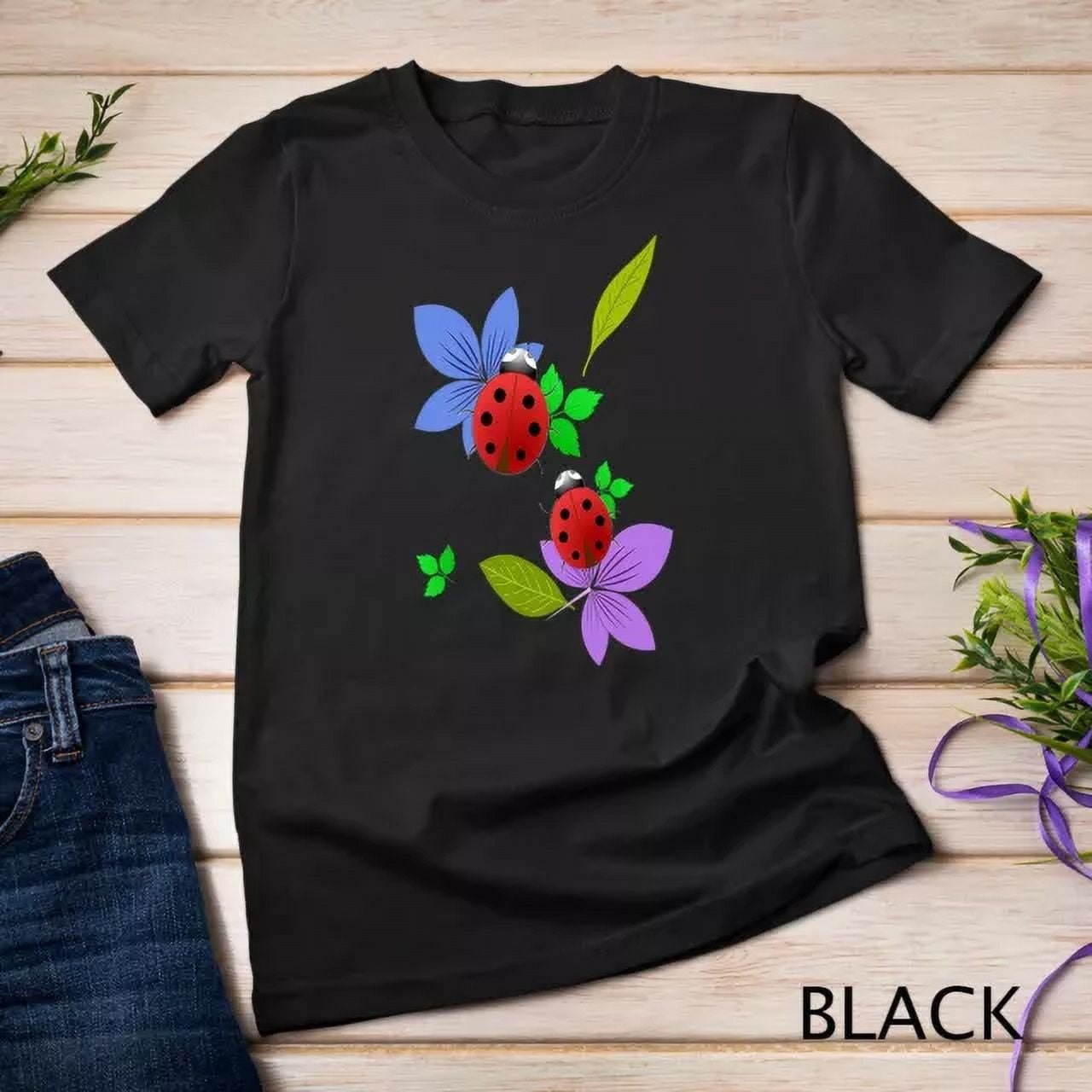 Hot Trending T-Shirt With Ladybird Lady Bug Beetle & Summer Garden ...