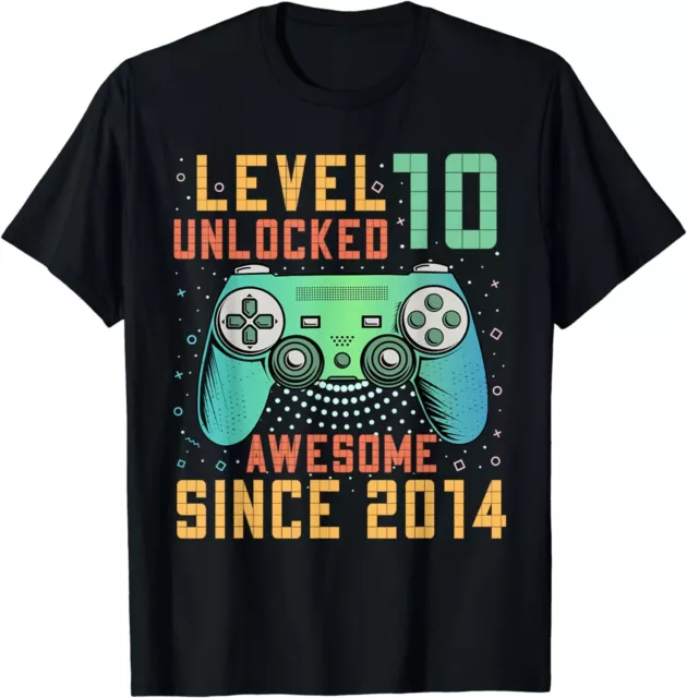 Hot Trending T-Shirt With Level 10 Unlocked 10Th Birthday 10 Year Old ...