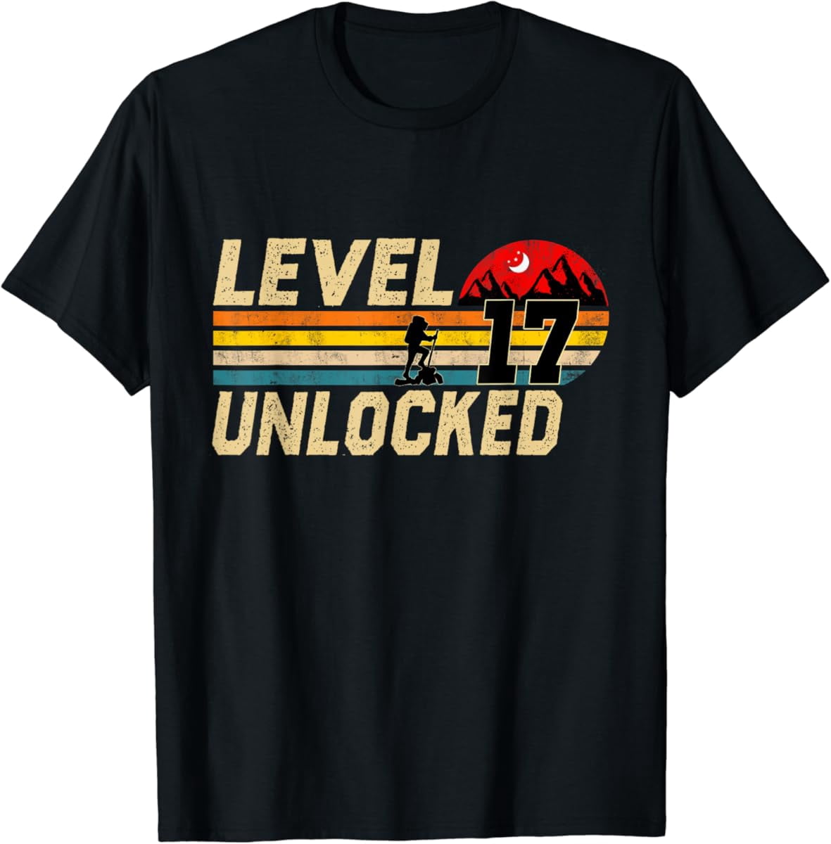 Hot Trending T-Shirt With Level 17 Unlocked Vintage 17 Year Old Hikers ...