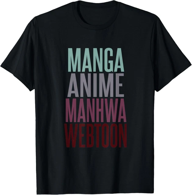 Hot Trending T-Shirt With Manga Anime Manhwa Webtoon Typography Design ...