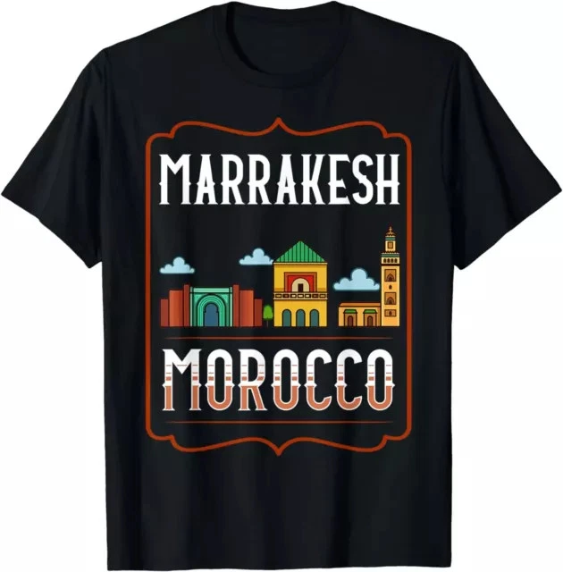 Hot Trending T-Shirt With Marrakesh Morocco City Skyline Map Travel ...