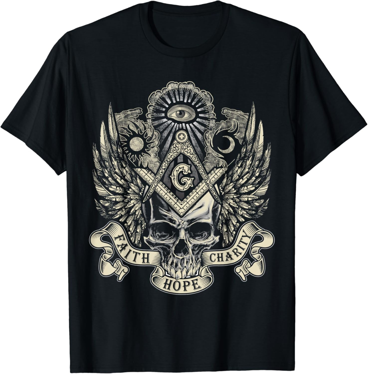 Hot Trending T-Shirt With Masonic God'S Eye Faith Hope Charity Father'S ...