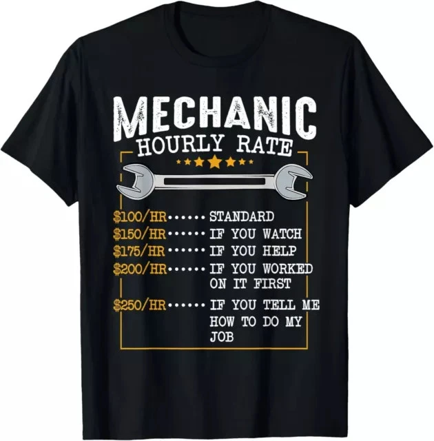 Hot Trending T-Shirt With Mechanic Hourly Rate Labor Rates Funny Co ...