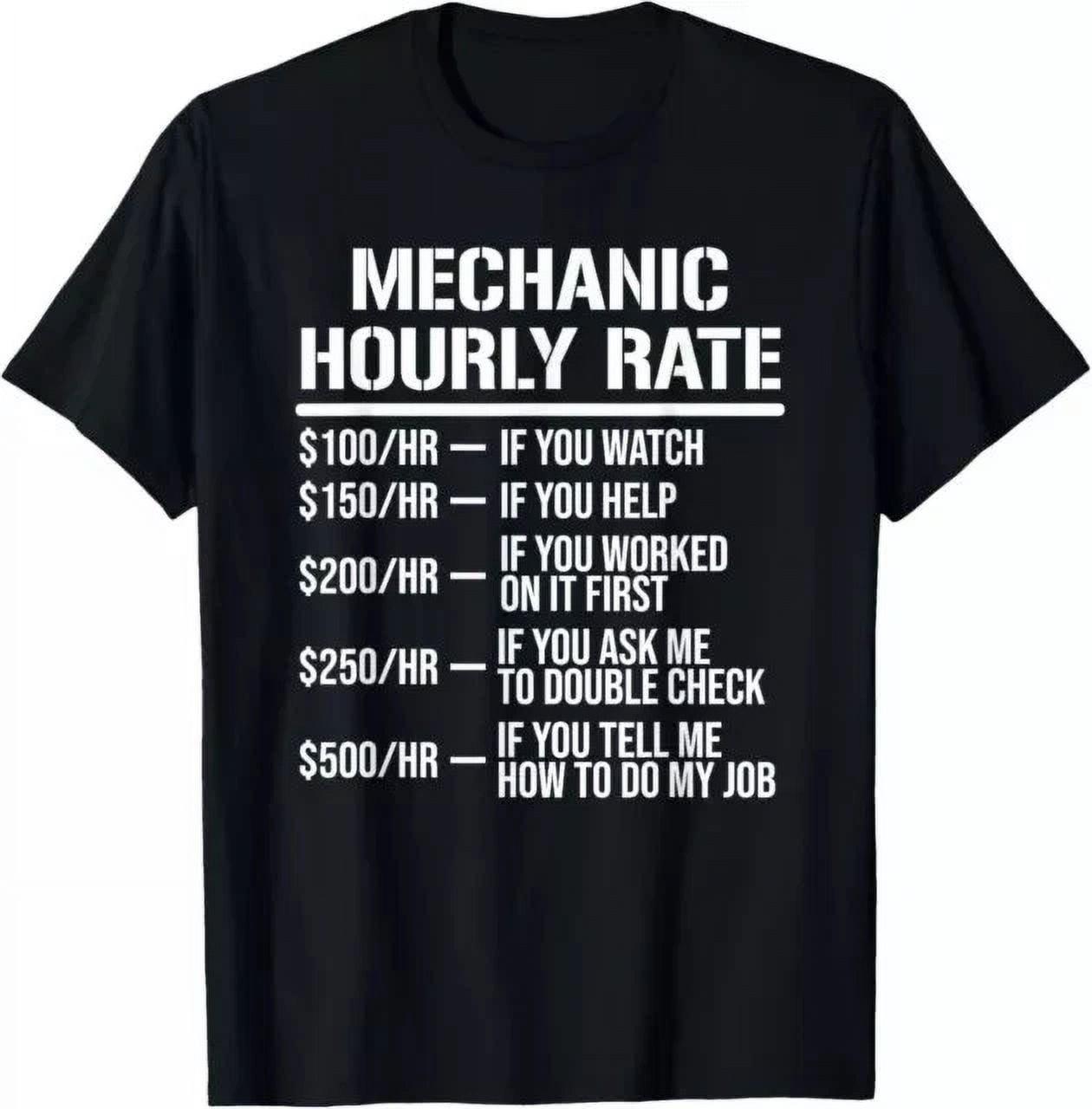 Hot Trending T-Shirt With Mechanic Hourly Ratefunny Mechanic Labor ...