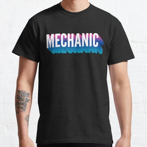 Hot Trending T-Shirt With Mechanic With Long Gradient Shadow Classic ...