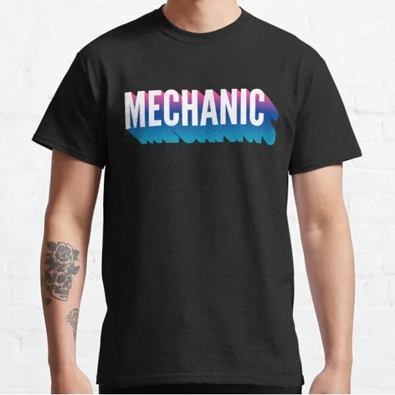 Hot Trending T-Shirt With Mechanic With Long Gradient Shadow Classic ...