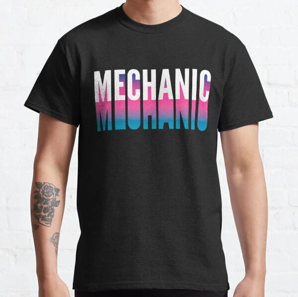 Hot Trending T-Shirt With Mechanic With Long Gradient Shadow Classic ...