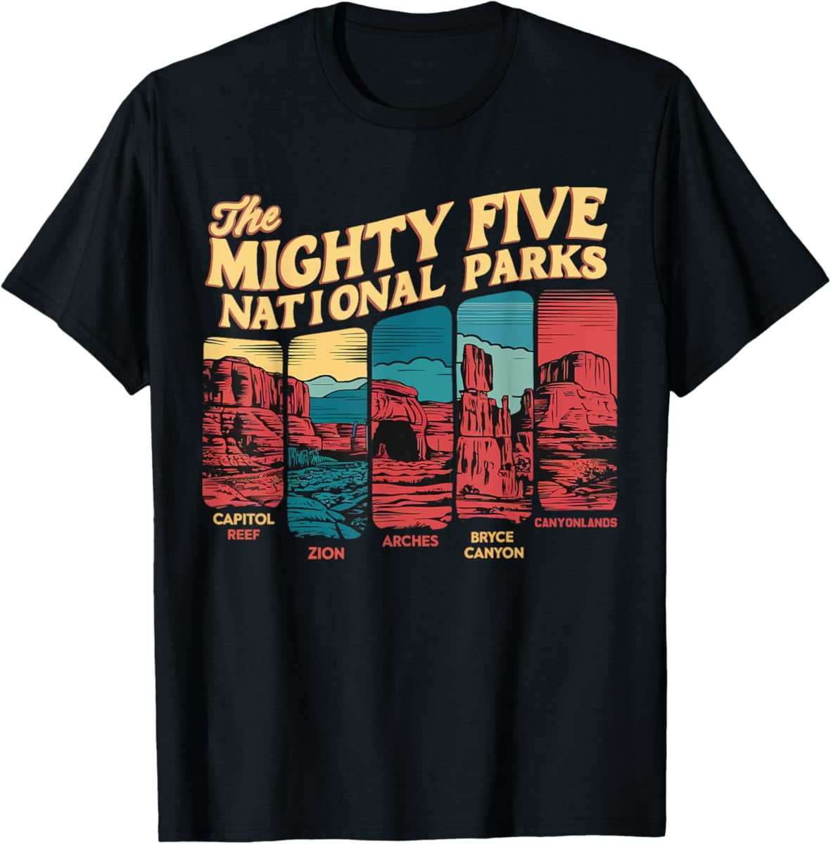 Hot Trending T-Shirt With Mighty Five Big 5 National Parks Hiking ...