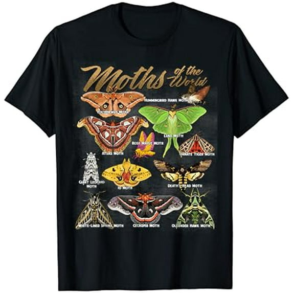 Hot Trending T-Shirt With Moths Animals Of The World Educational Insect ...