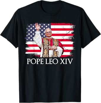 Hot Trending T-Shirt With New Pope Leo Xiv Robert American Flag T-Shirt Design Preview Only ...