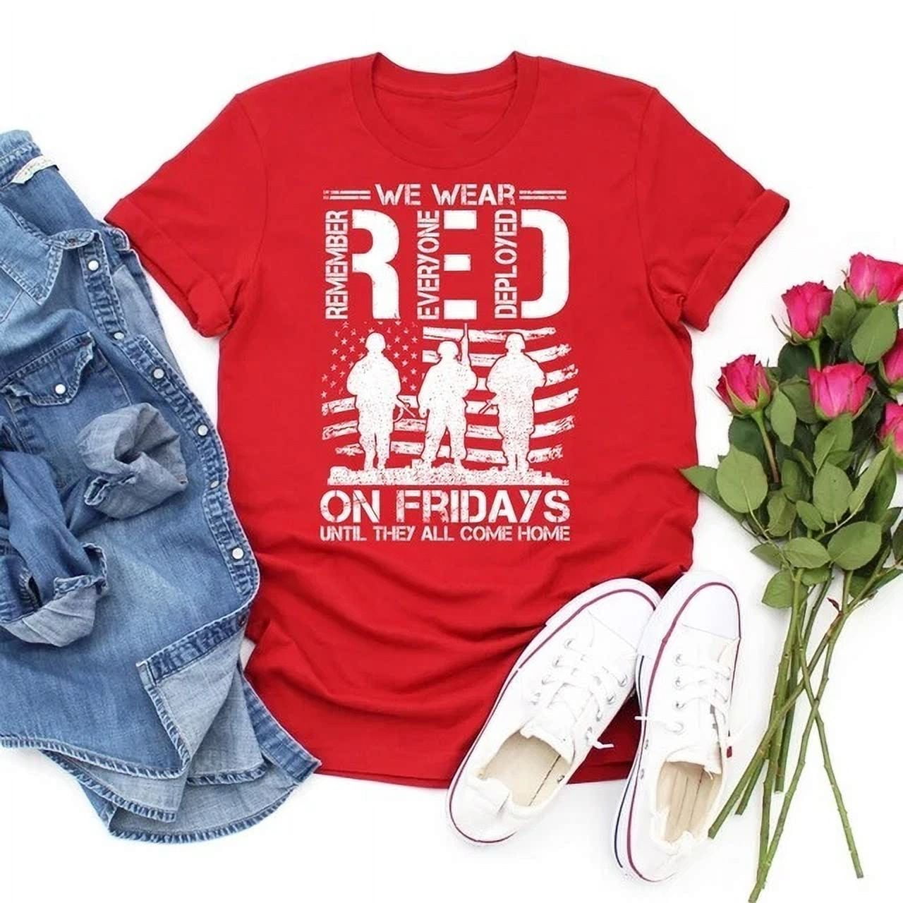 Hot Trending T-Shirt With On Friday We Wear Red, Red Friday Military ...