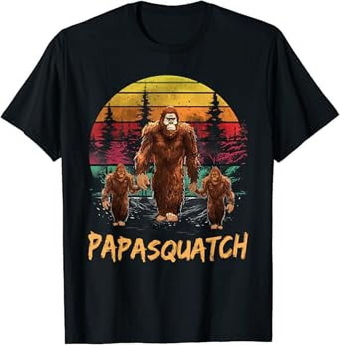 Hot Trending T-Shirt With Papa Squatch Retro Bigfoot Dad Sasquatch Yeti Fathers Day T-Shirt ...