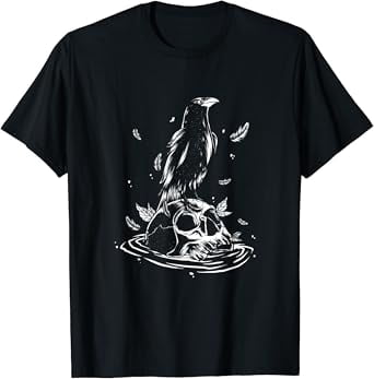 Hot Trending T-Shirt With Pastel Goth Crow Raven Skull Head Emo Punk ...