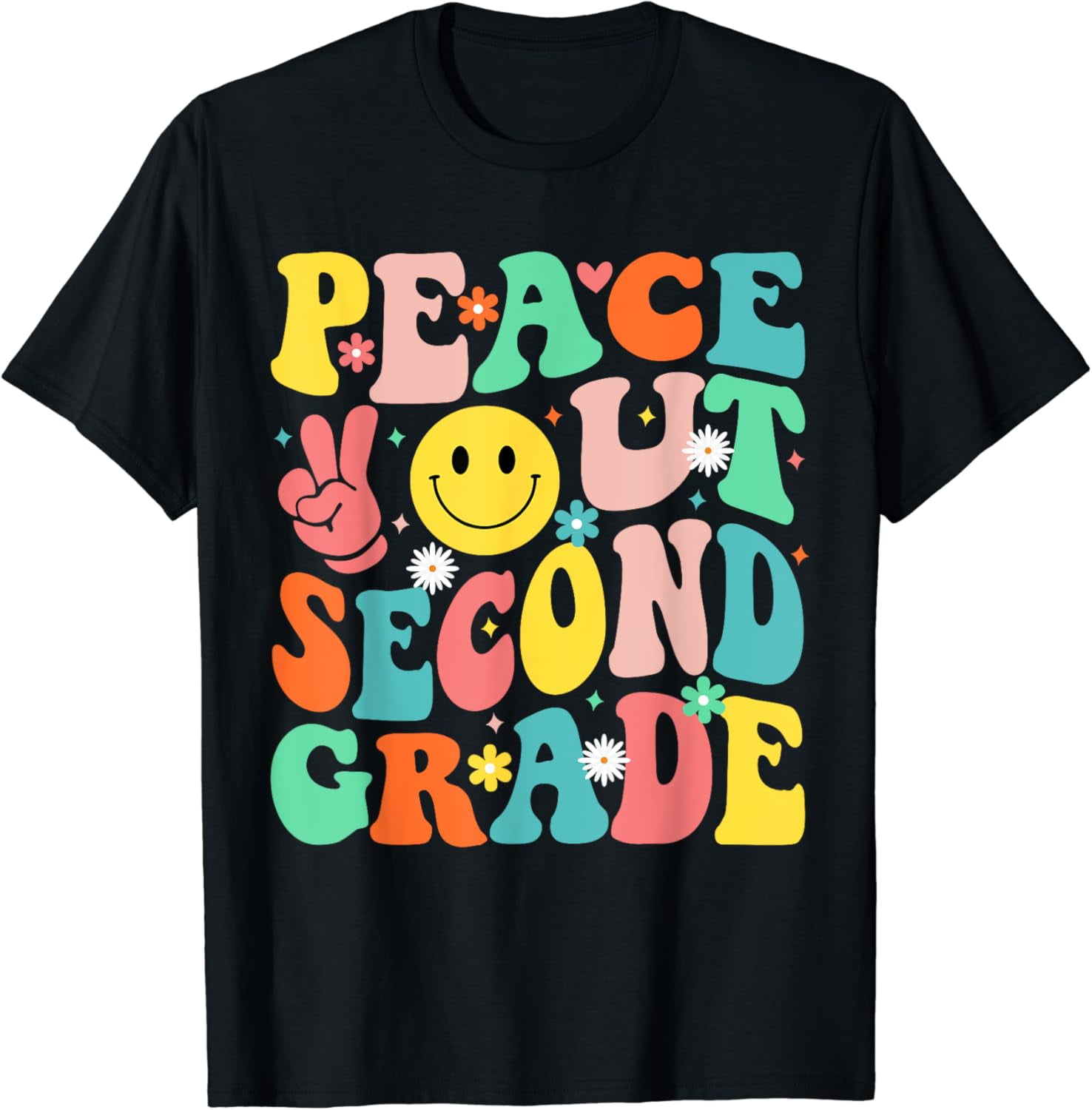 Hot Trending T-Shirt With Peace Out Second Grade Groovy 2Nd Grade Last ...