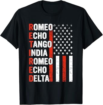 Hot Trending T-Shirt With Phonetic Alphabet Retired Veteran Retirement ...