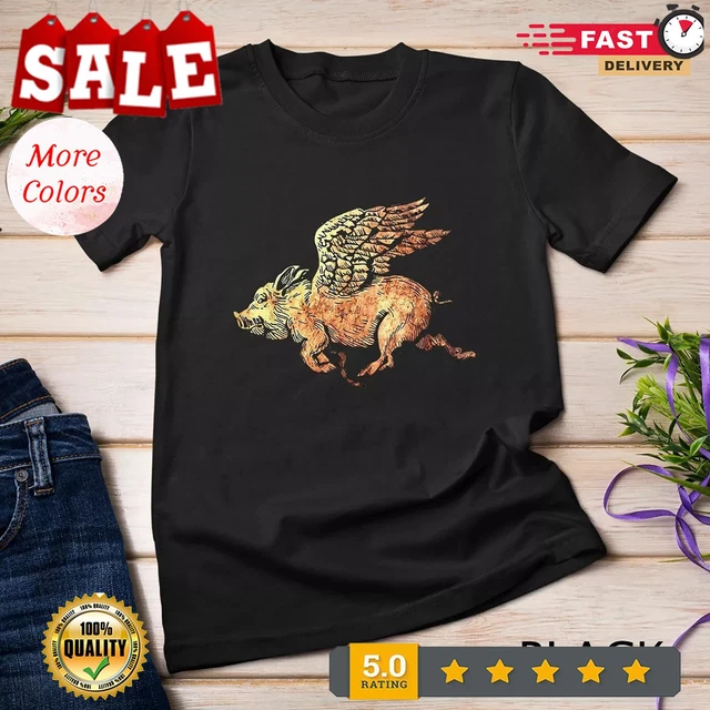 Hot Trending T-Shirt With Pig Flying With Wings Fly Pig Lovers Design ...