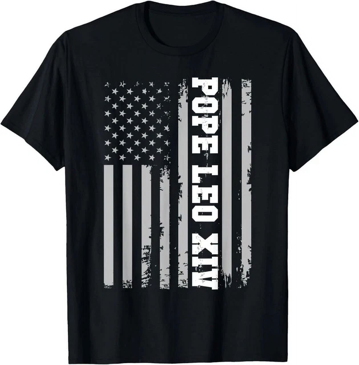 Hot Trending T-Shirt With Pope Leo Xiv 14Th First American Pope Usa Flag Vintage Design Preview ...