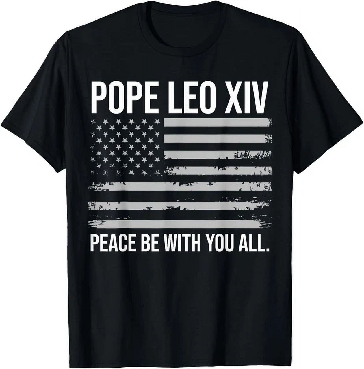 Hot Trending T-Shirt With Pope Leo Xiv 14Th First American Pope Usa Vintage Design Preview Only ...