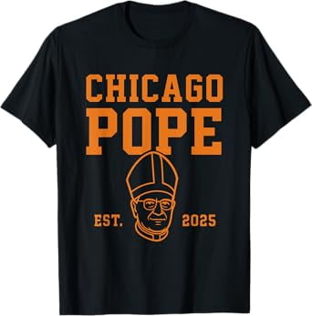 Hot Trending T-Shirt With Pope Leo Xiv American Chicago Pope Est 2025 ...