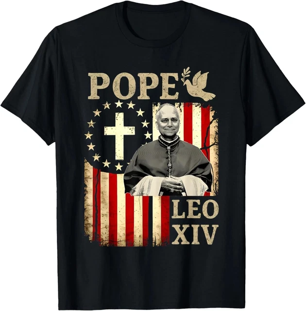 Hot Trending T-Shirt With Pope Leo Xiv Cardenal Xiv Design Religious Pope Design Preview Only ...