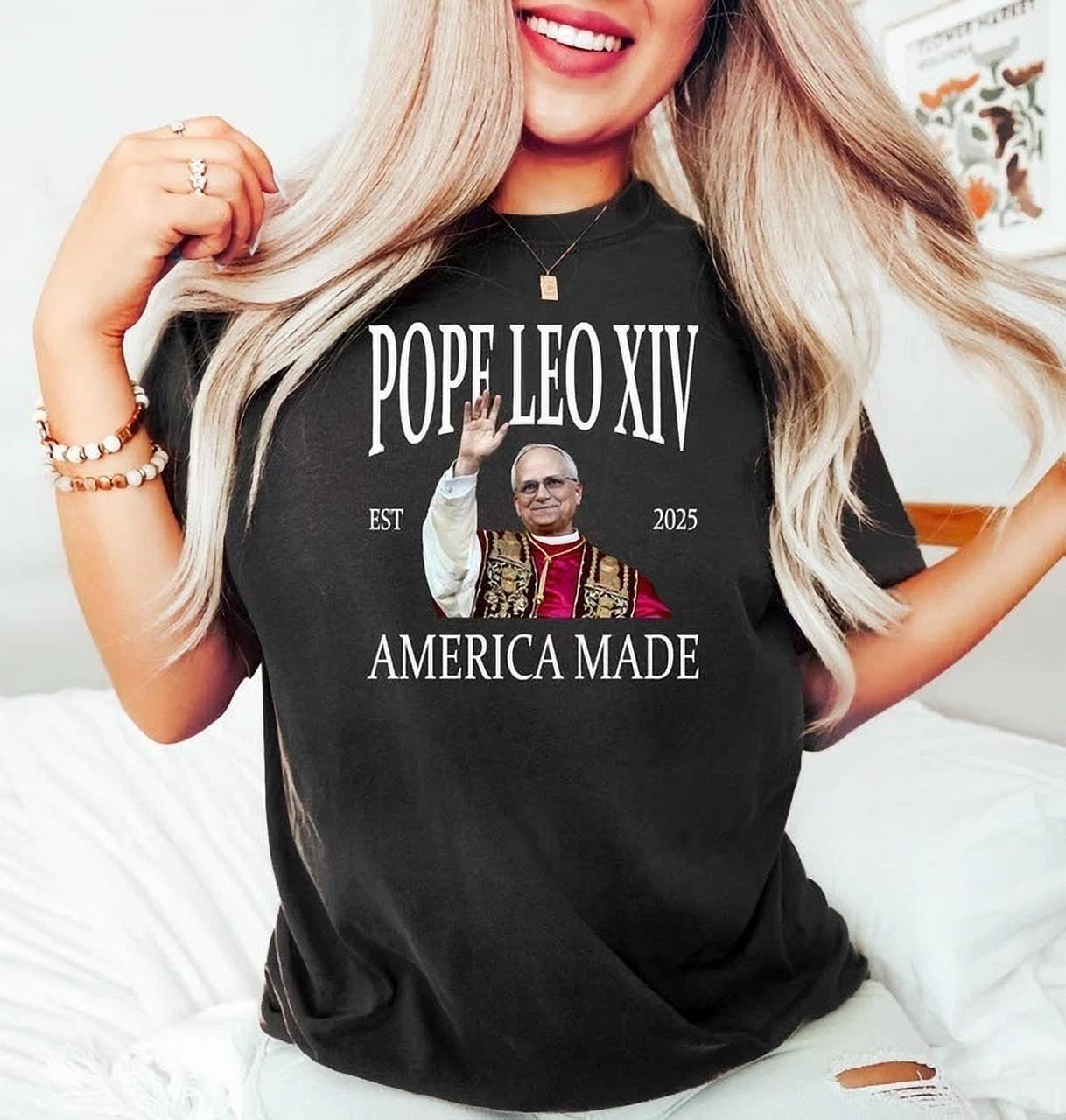 Hot Trending T-Shirt With Pope Leo Xiv Prayer & Social Club Shirt, Robert Prevost Tee, First ...