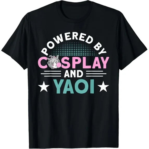 Hot Trending T-Shirt With Powered By Cosplay And Yaoi Yaoi Fem Design ...
