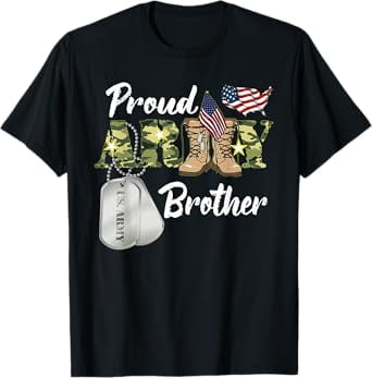Hot Trending T-Shirt With Proud Army Brother Military Brother With Dog ...