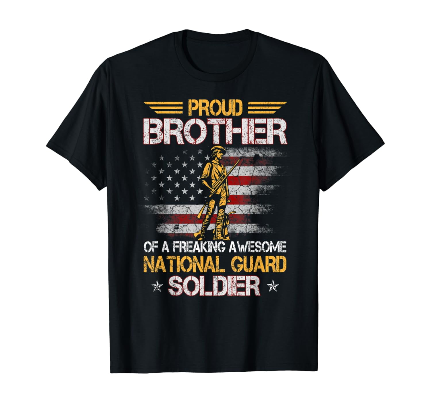 Hot Trending T-Shirt With Proud Brother Of National Guard Soldier Veterans Day Gift - Walmart.com