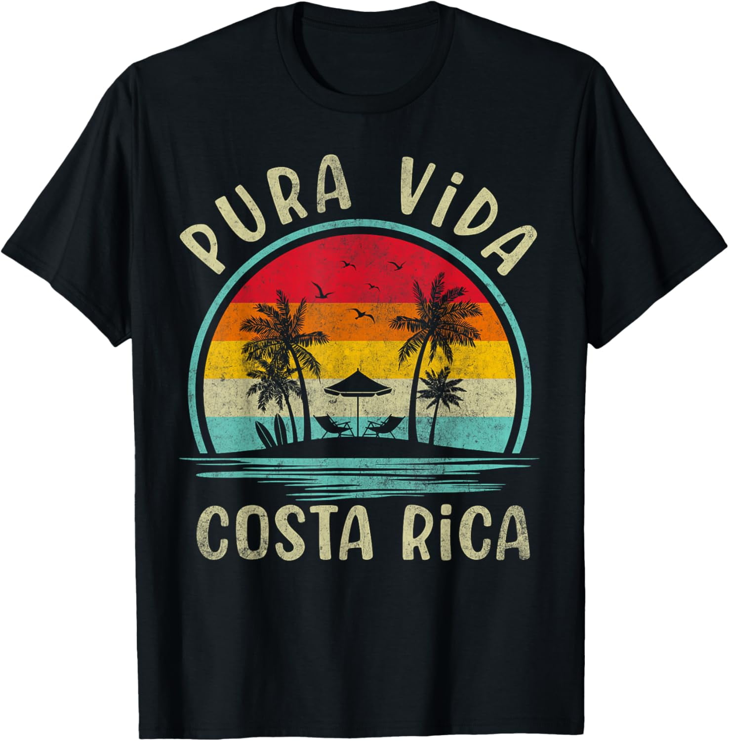 Hot Trending T-Shirt With Pura Vida Beach Costa Rica Palm Tree Family ...