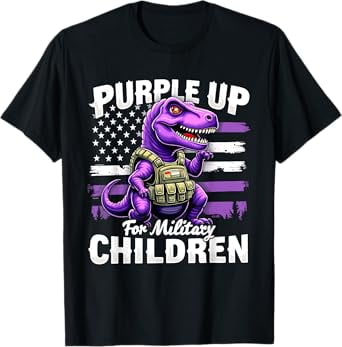 Hot Trending T-Shirt With Purple Up For Military Dinosaur T-Rex Army ...