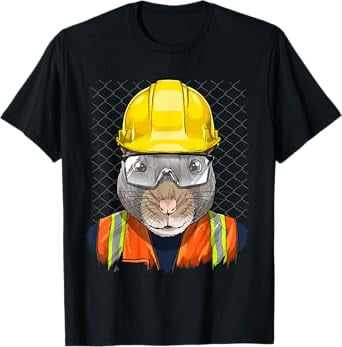 Hot Trending T-Shirt With Rat Construction Worker Mouse Rat Rodent T ...