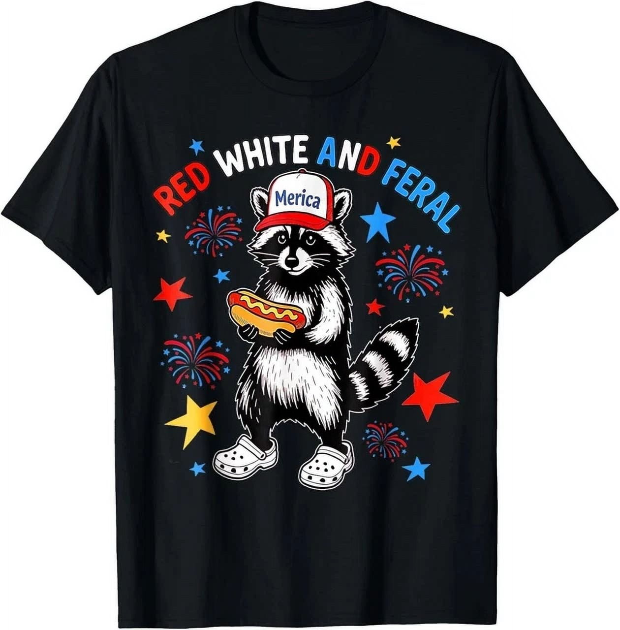 Hot Trending T-Shirt With Red White And Feral 4Th Of July Hot Dog ...