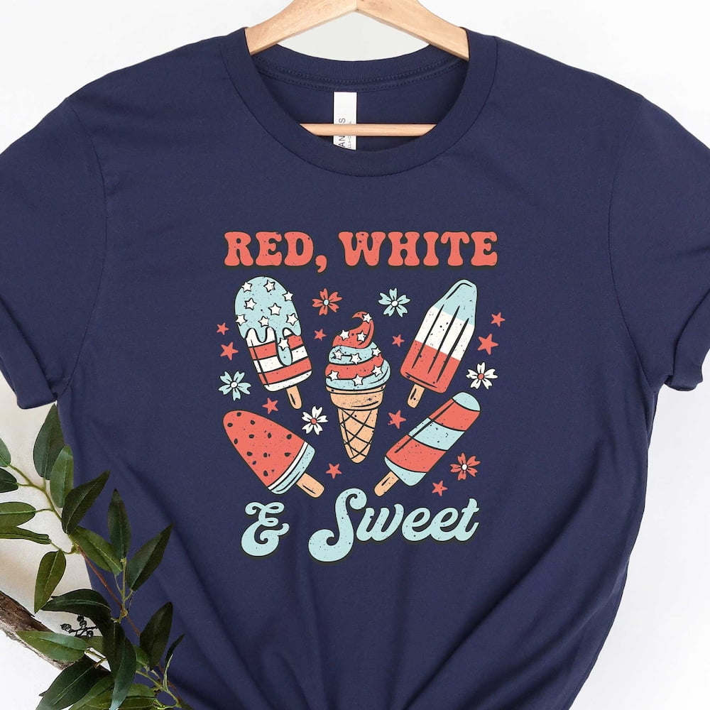 Hot Trending T-Shirt With Red White And Sweet, Fourth Of July Red ...