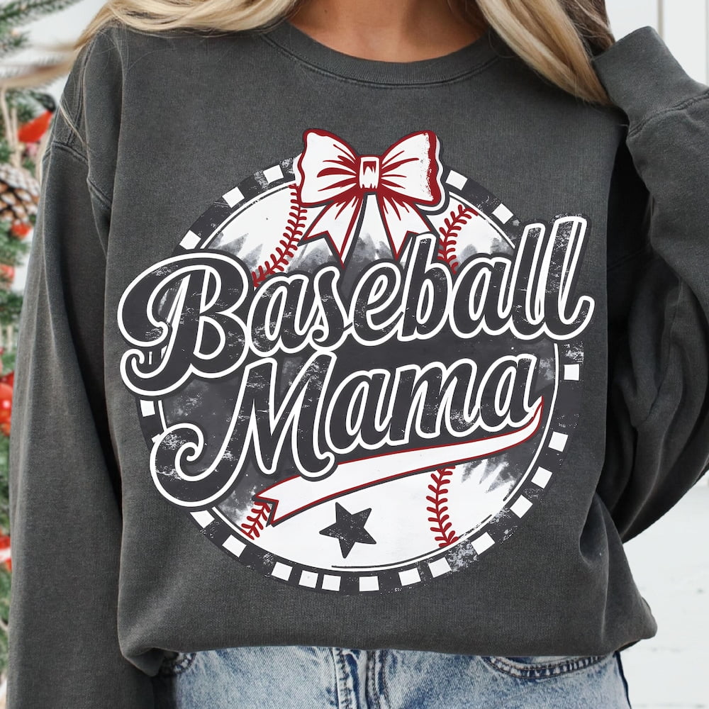 Hot Trending T-Shirt With Retro Baseball Mama, Coquette Bow, Baseball ...