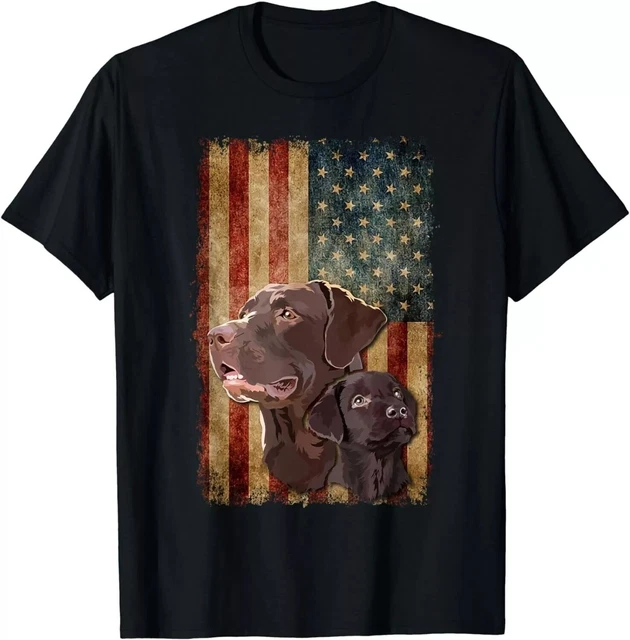 Hot Trending T-Shirt With Retro Chocolate Lab With Usa Flag Gift ...