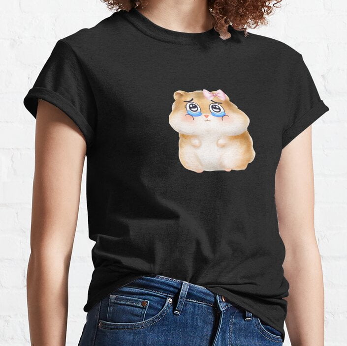 Hot Trending T-Shirt With Sad Hamster Meme Hamster With Teary Eyes ...
