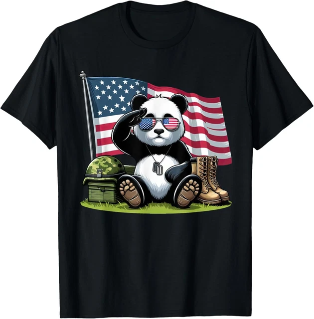 Hot Trending T-Shirt With Salute Panda American Usa Flag Memorial Day ...