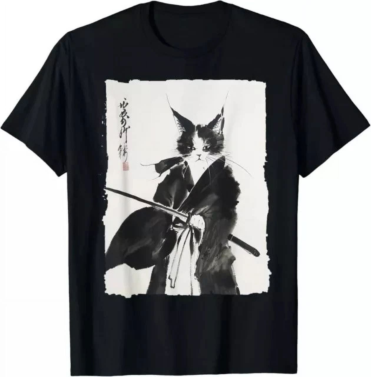 Hot Trending T-Shirt With Samurai Cat Vintage Ukiyo-E Warrior Art ...