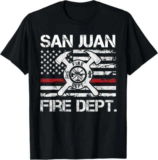 Hot Trending T-Shirt With San Juan Puerto Rico Fire Department Thin Red ...