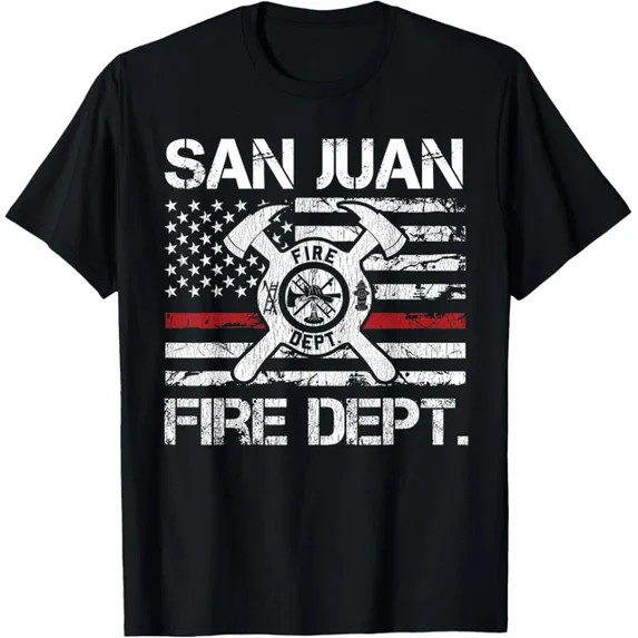 Hot Trending T-Shirt With San Juan Puerto Rico Fire Department Thin Red ...