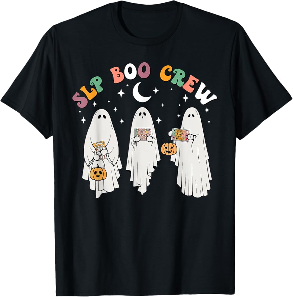 Hot Trending T-Shirt With Slp Boo Crew Speech Therapy Ghost Spooky ...