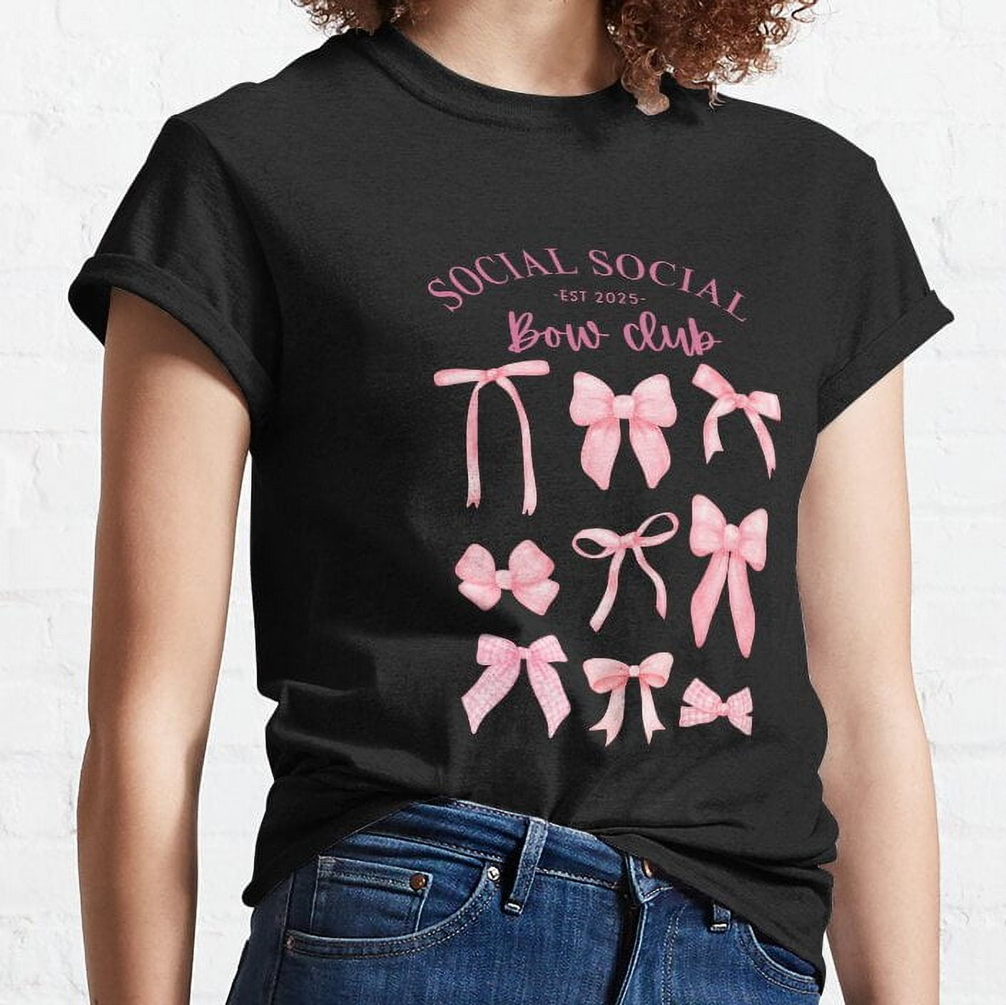 Hot Trending T-Shirt With Social Social Bow Club - Cute Aesthetic Pink ...