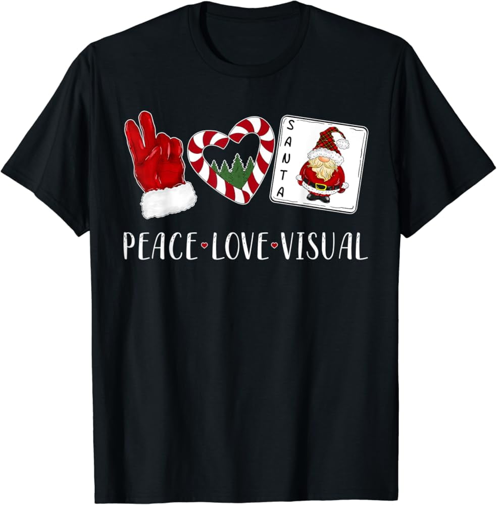 Hot Trending T-Shirt With Speech Therapy Ouit Peace Love Visual Slp ...